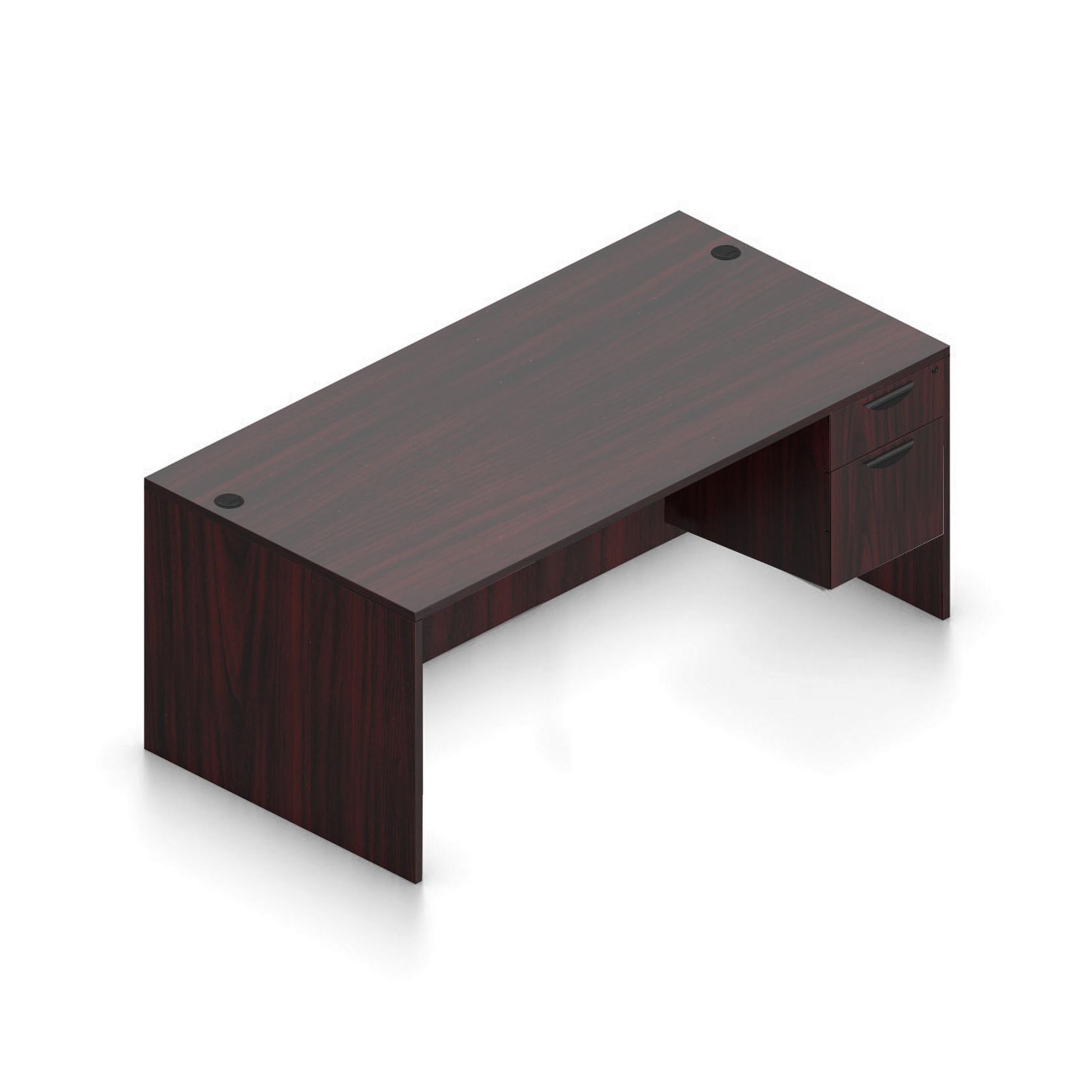 66″ Wide x 24″ Deep Desk with Hanging Single Pedestal by Offices to Go ...